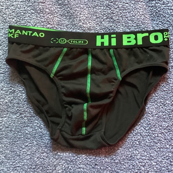 Underwear & Socks | Black Medium Brief With Green Writing | Poshmark